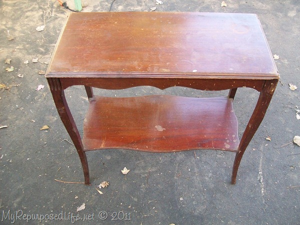 Quickie makeover small tiered table My Repurposed Life