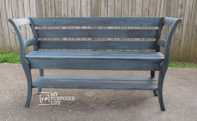 Double Chair Bench update - My Repurposed Life®
