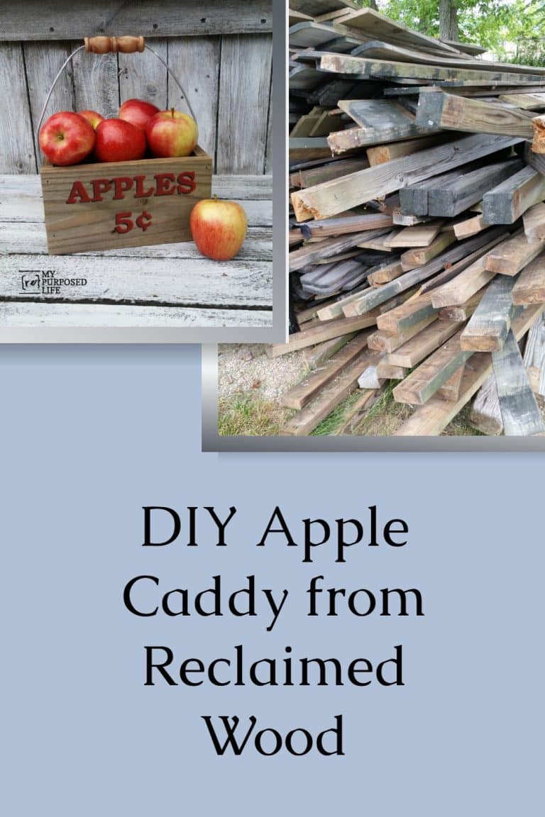 Apple Caddy | Reclaimed Wood and a Bucket Handle - My Repurposed Life®