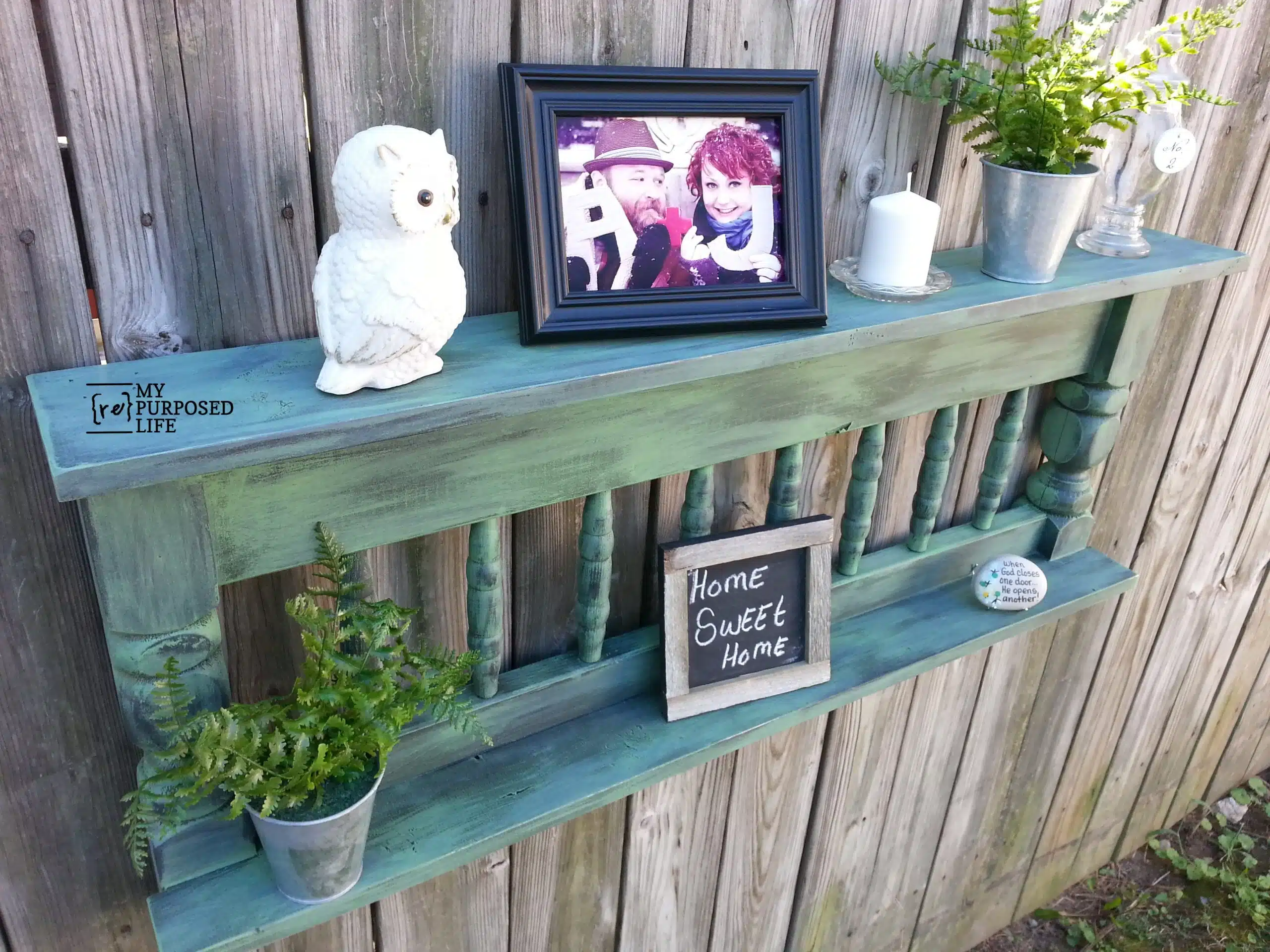 Repurposed Bunk Bed Wall Shelf - My Repurposed Life®