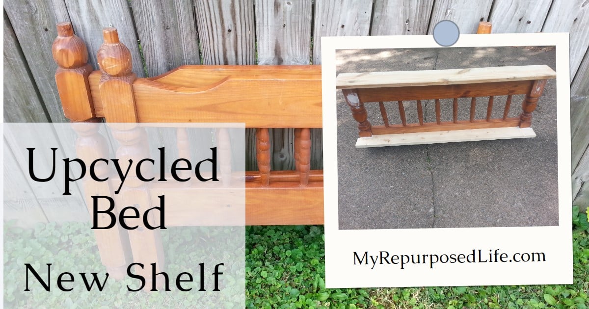 Repurposed Bunk Bed Wall Shelf - My Repurposed Life®