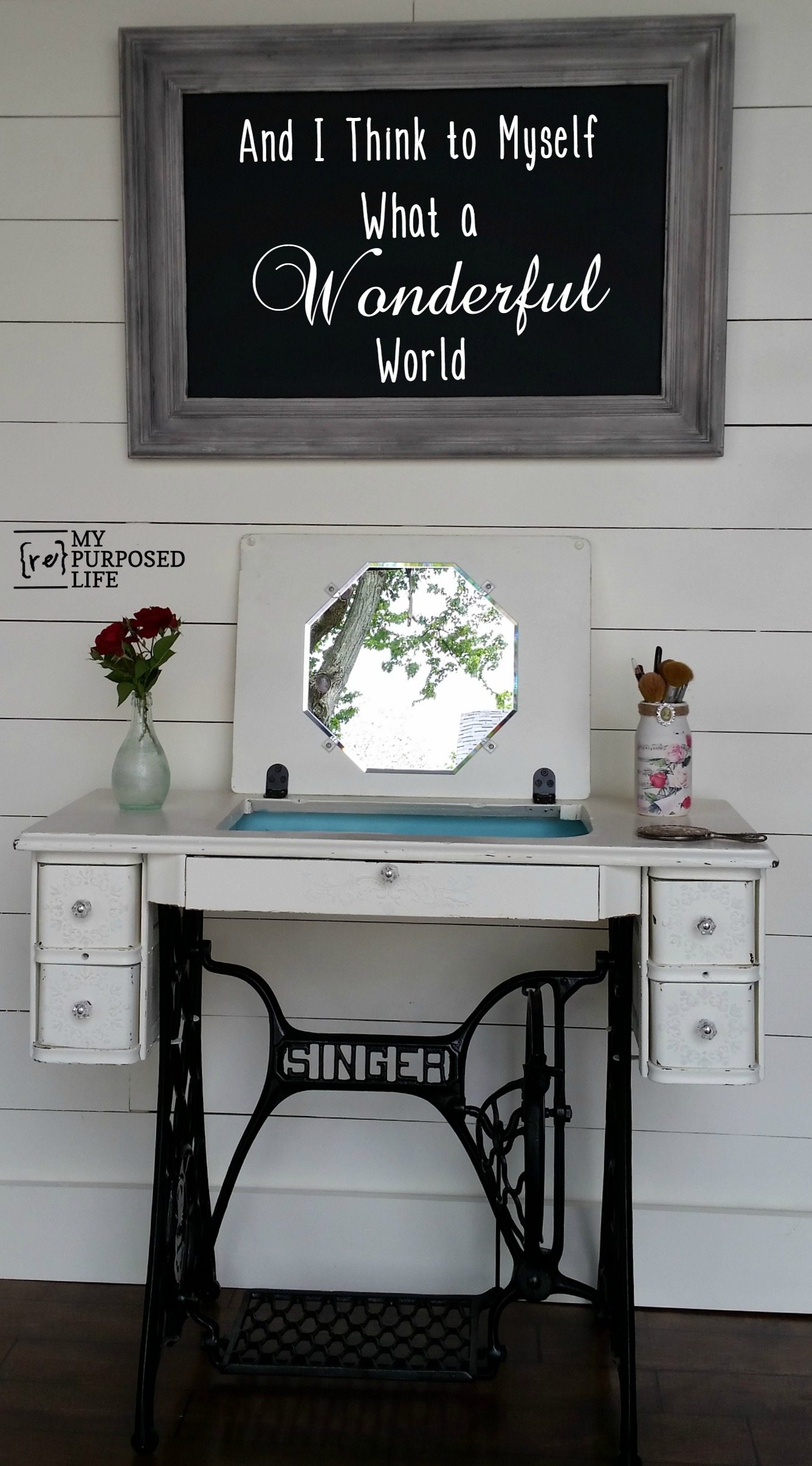 repurposed singer sewing machine