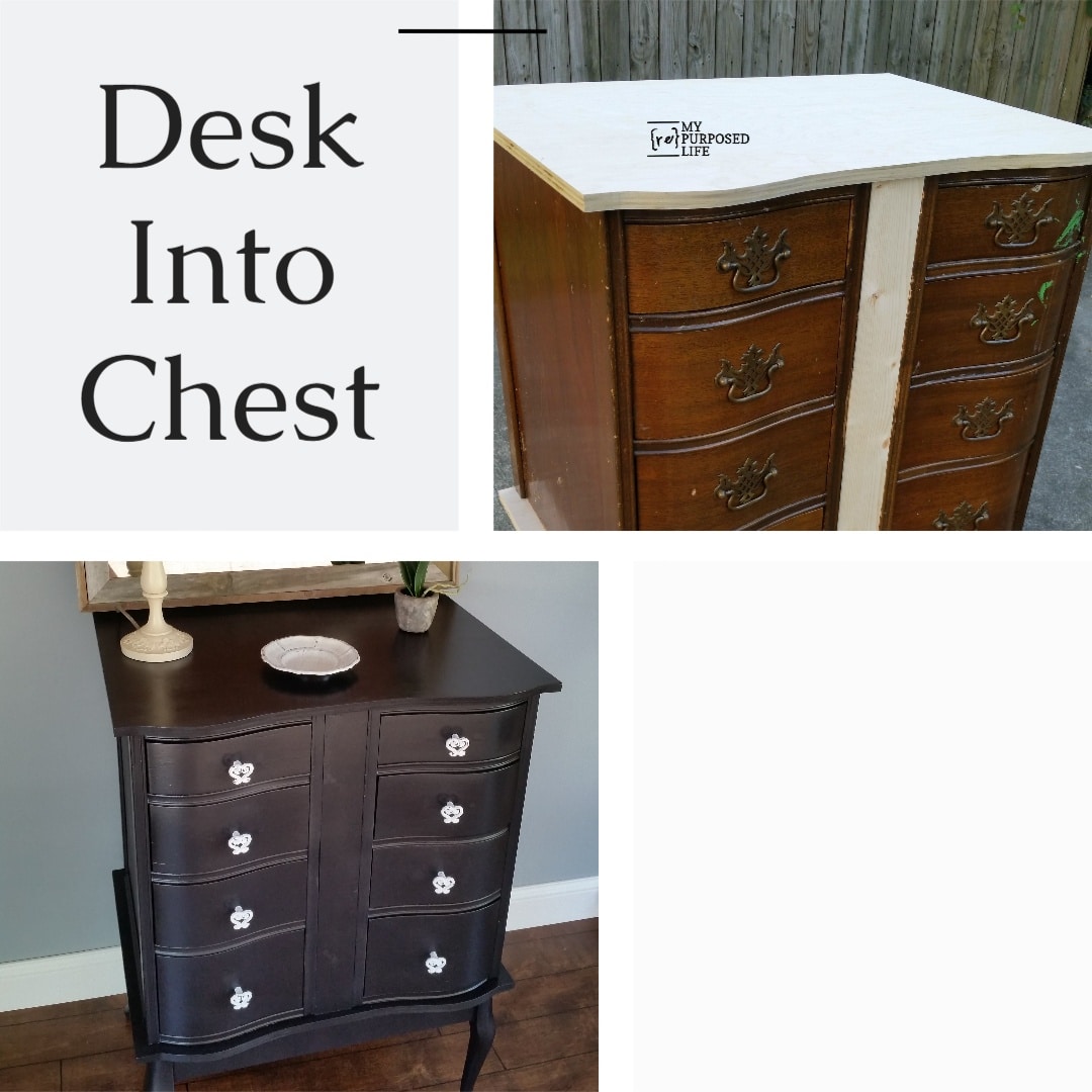 Dressing Table Repurposed Desk - My Repurposed Life®