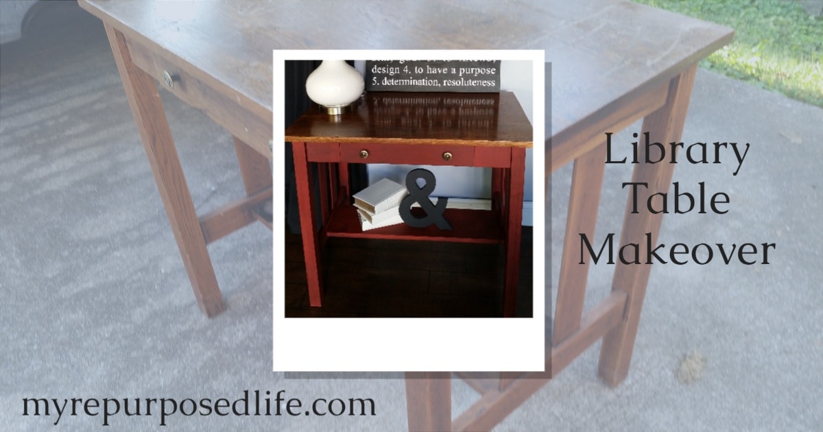 Library table makeover - My Repurposed Life®