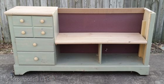 Storage Bench Made From A Dresser - My Repurposed Life®
