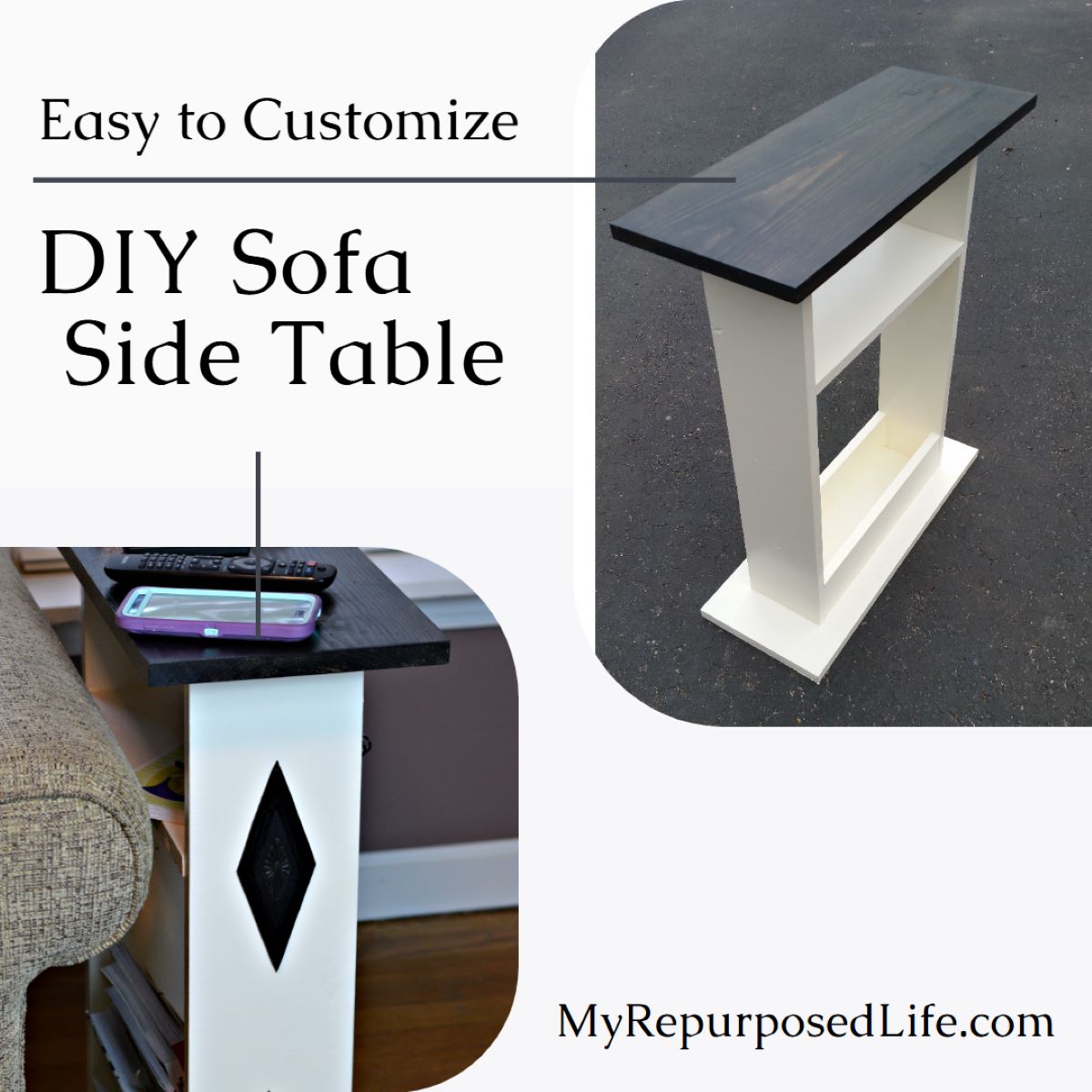 Small Sofa Side Table | Custom Build - My Repurposed Life®