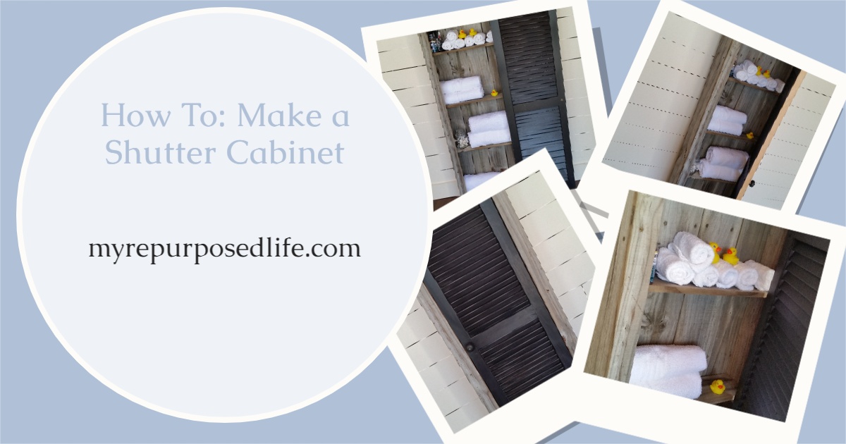 Rustic Shutter Cabinet from Reclaimed Fencing - My Repurposed Life®