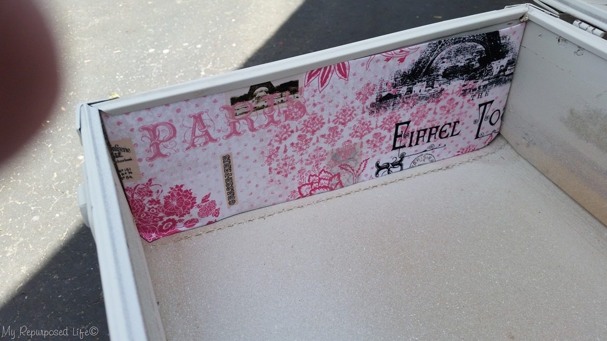 How to Line a Suitcase | Vintage Suitcase Makeover - My Repurposed Life®