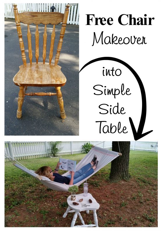 Chair Side Table made from a Free Chair - My Repurposed Life®