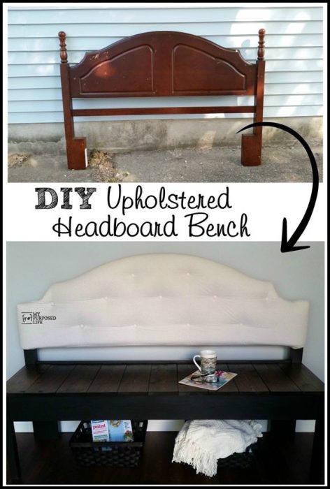 50 Headboard Bench Ideas - My Repurposed Life®