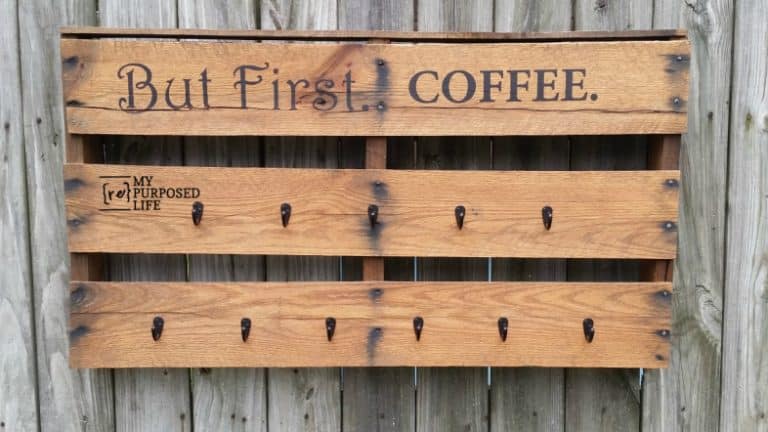 Pallet Coffee Cup Rack - My Repurposed Life®