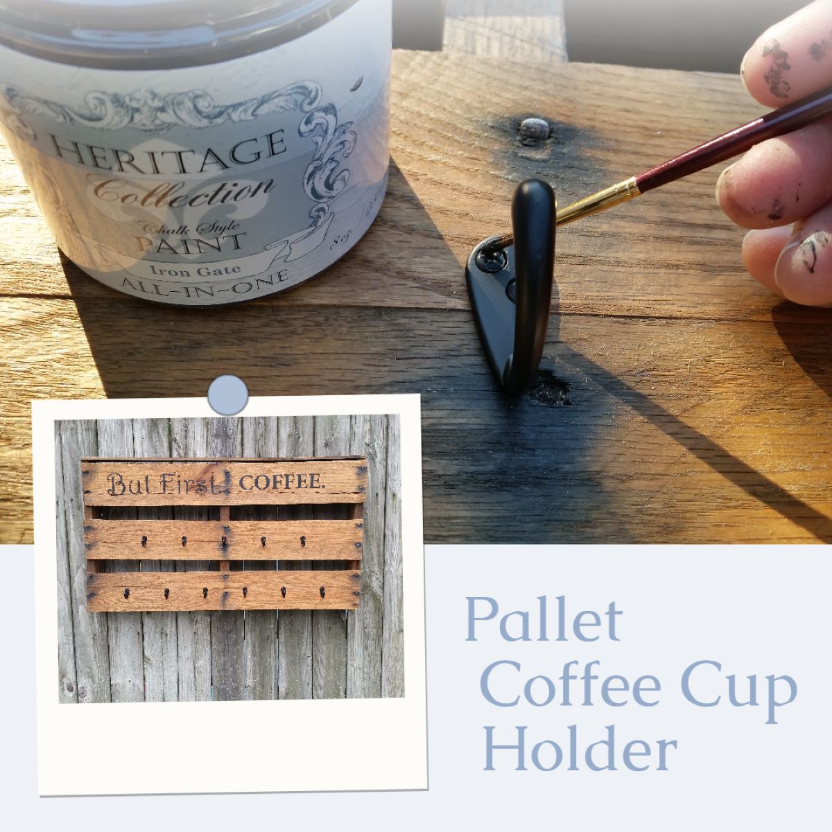 Pallet Coffee Cup Rack - My Repurposed Life®