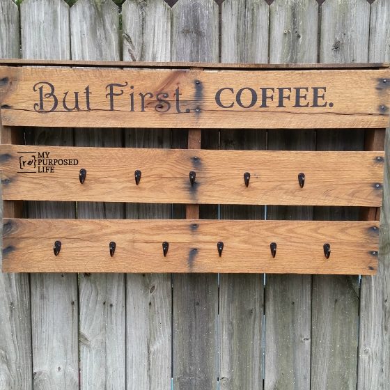 repurposed pallet coffee cup rack - My Repurposed Life® Rescue Re ...