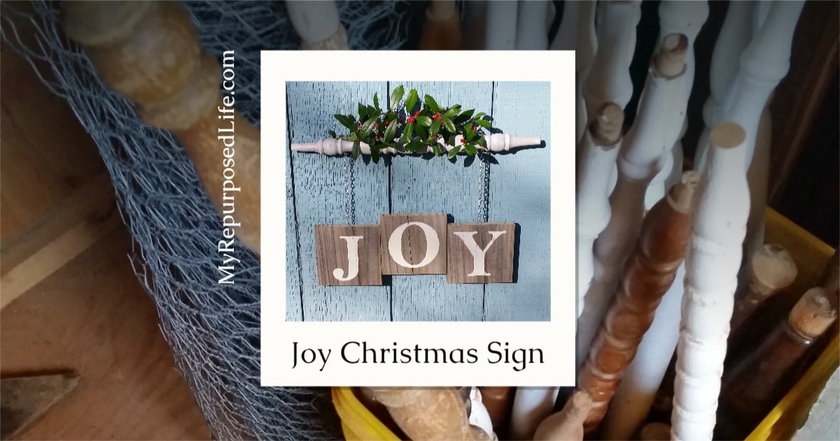Wooden Spindle Sign For Christmas - My Repurposed Life®
