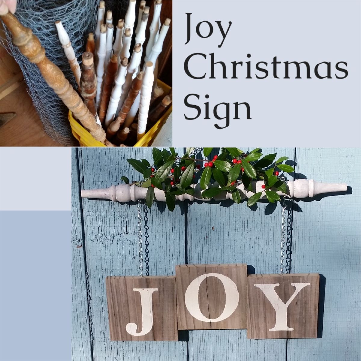 Wooden Spindle Sign For Christmas - My Repurposed Life®