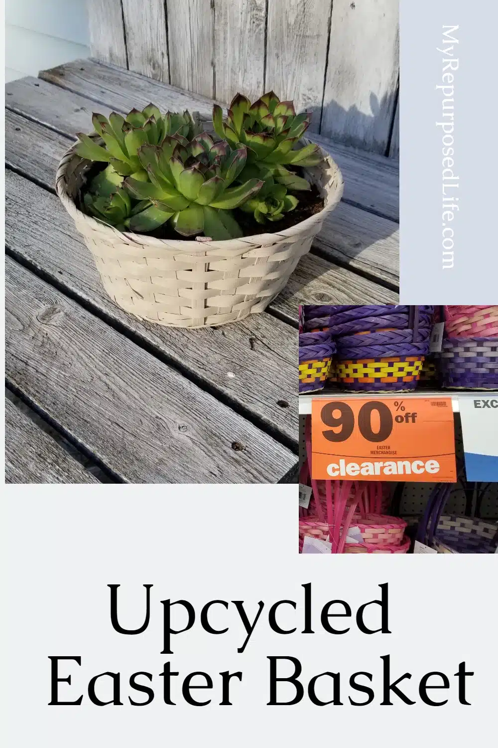 Repurposed Easter Basket Succulent Planter - My Repurposed Life®