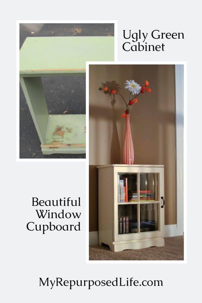 Upcycled Nightstand with Repurposed Window (door) - My Repurposed Life®