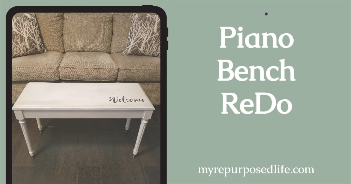 Piano Bench Redo with Paint and Glaze - My Repurposed Life®