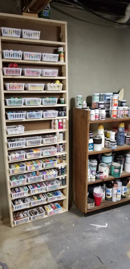 Craft Paint Shelf Floor to Ceiling - My Repurposed Life®