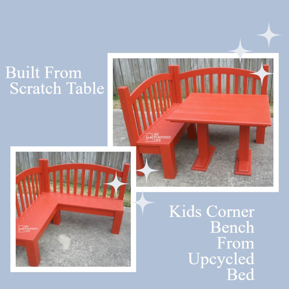 Corner Table Bench for the Kids (banquette) - My Repurposed Life®