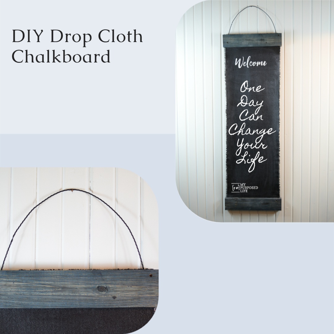Drop Cloth Chalkboard with Pallet Boards - My Repurposed Life®