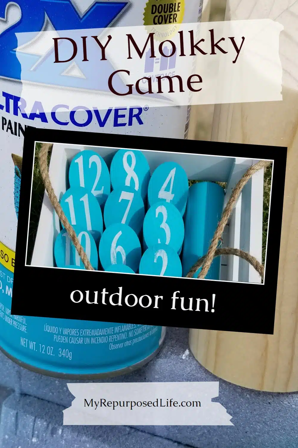 DIY Molkky Game for Camping - My Repurposed Life®