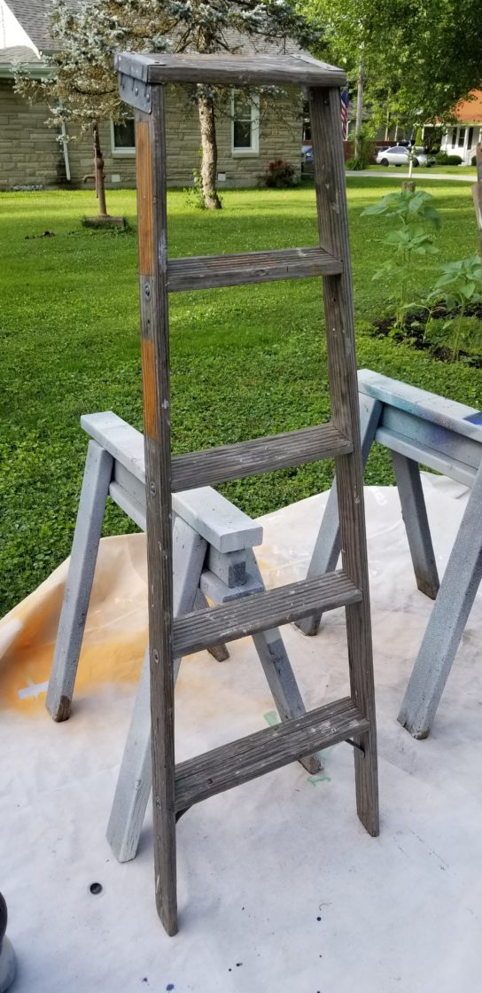 Old Wooden Ladder Plant Stand - My Repurposed Life®