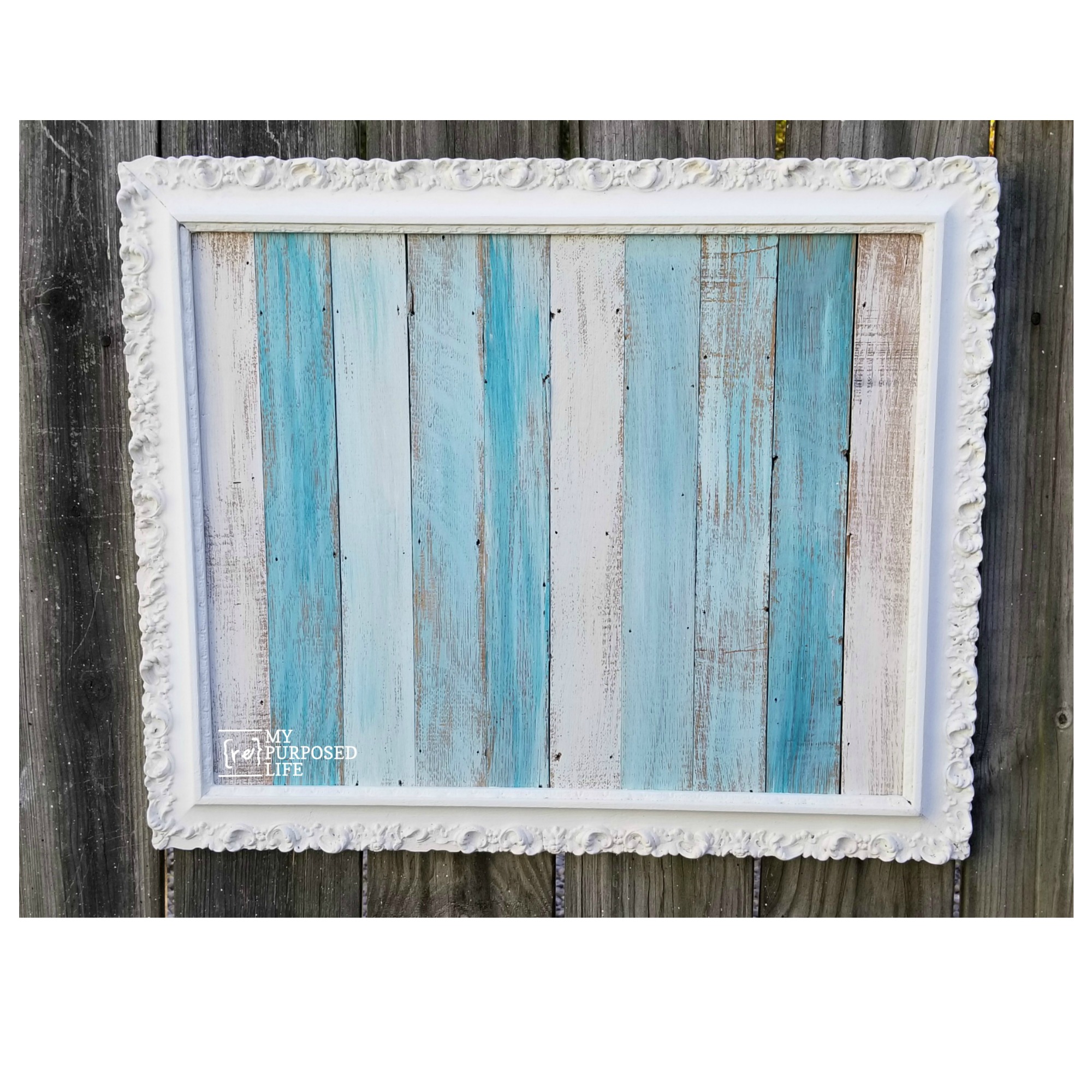 Easy Beachy Frame Using Reclaimed Wood - My Repurposed Life®