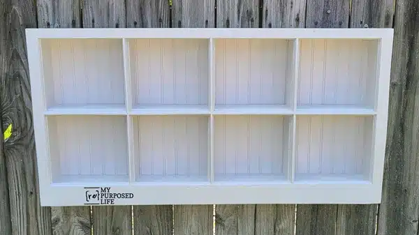 Shadow Box Hook Shelf | Repurposed Window - My Repurposed Life®