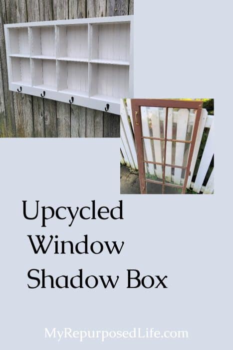 Shadow Box Hook Shelf | Repurposed Window - My Repurposed Life®