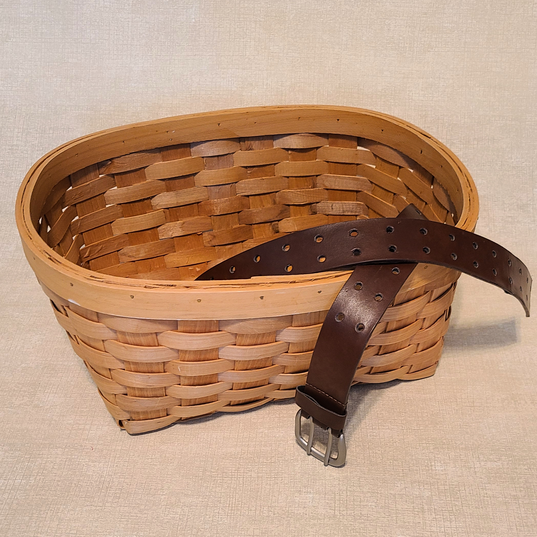 Thrift Store Basket | Leather Belt - My Repurposed Life®