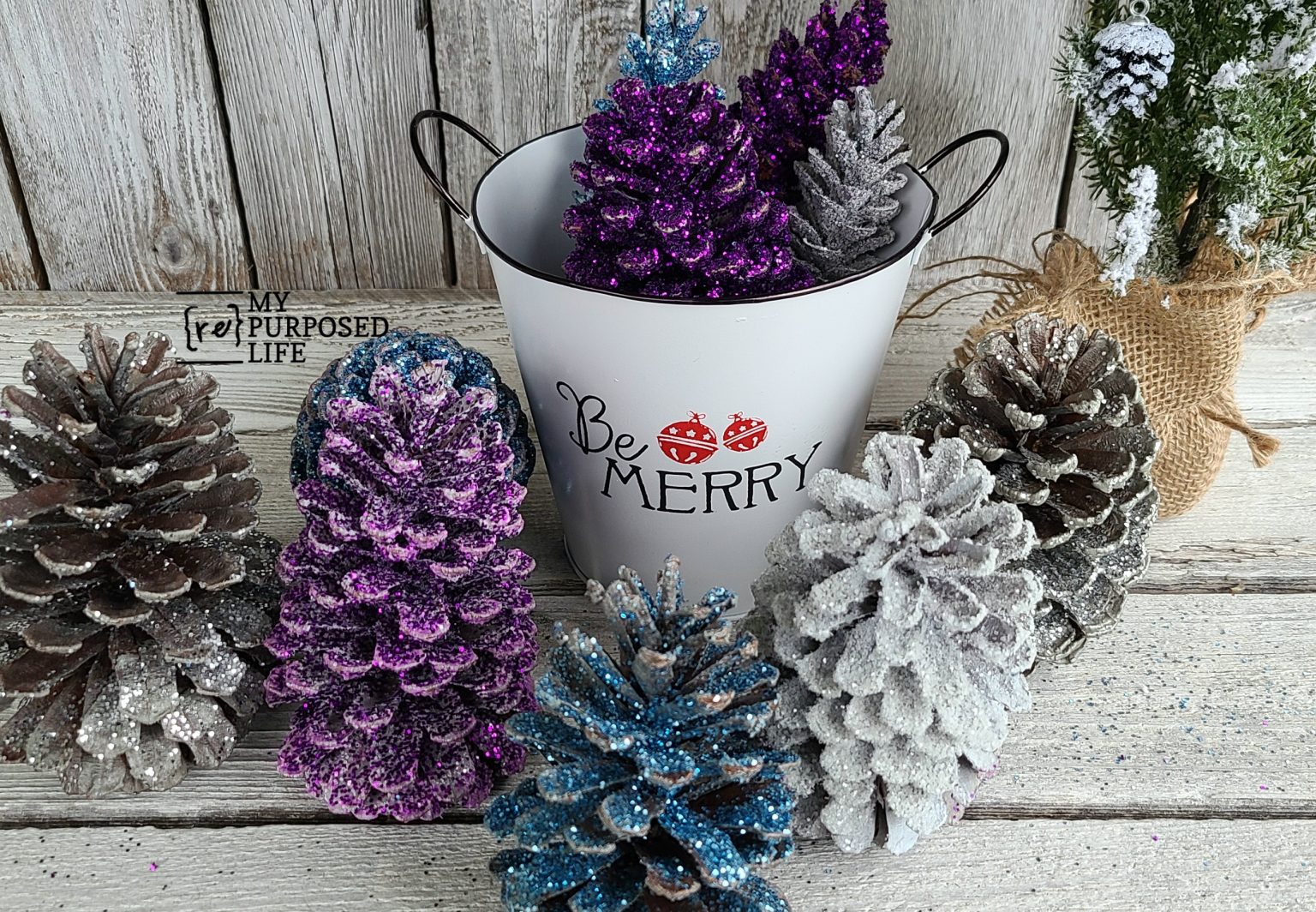 Colorful Glittered Pine Cones - My Repurposed Life®