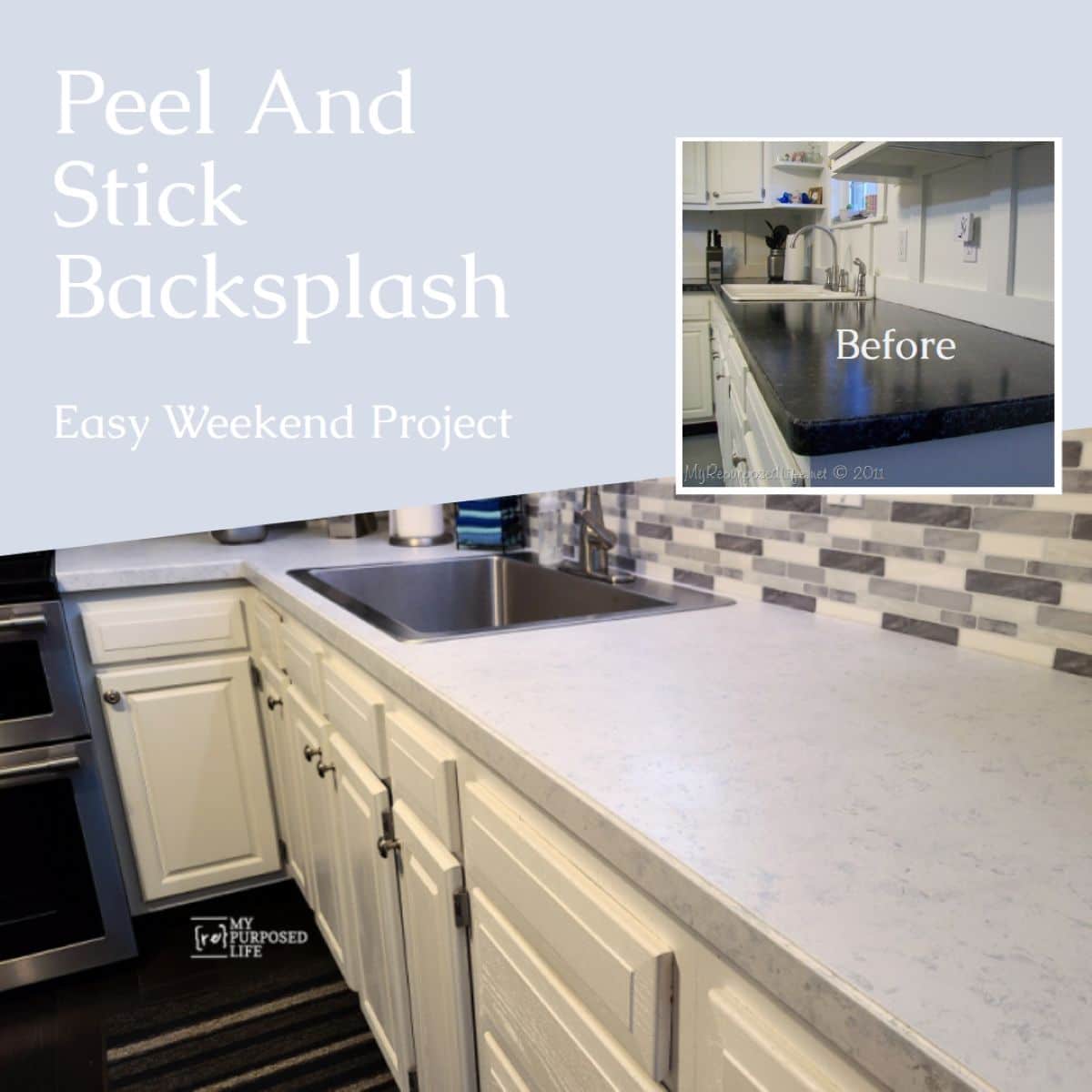 How To: Peel and Stick Backsplash - My Repurposed Life®