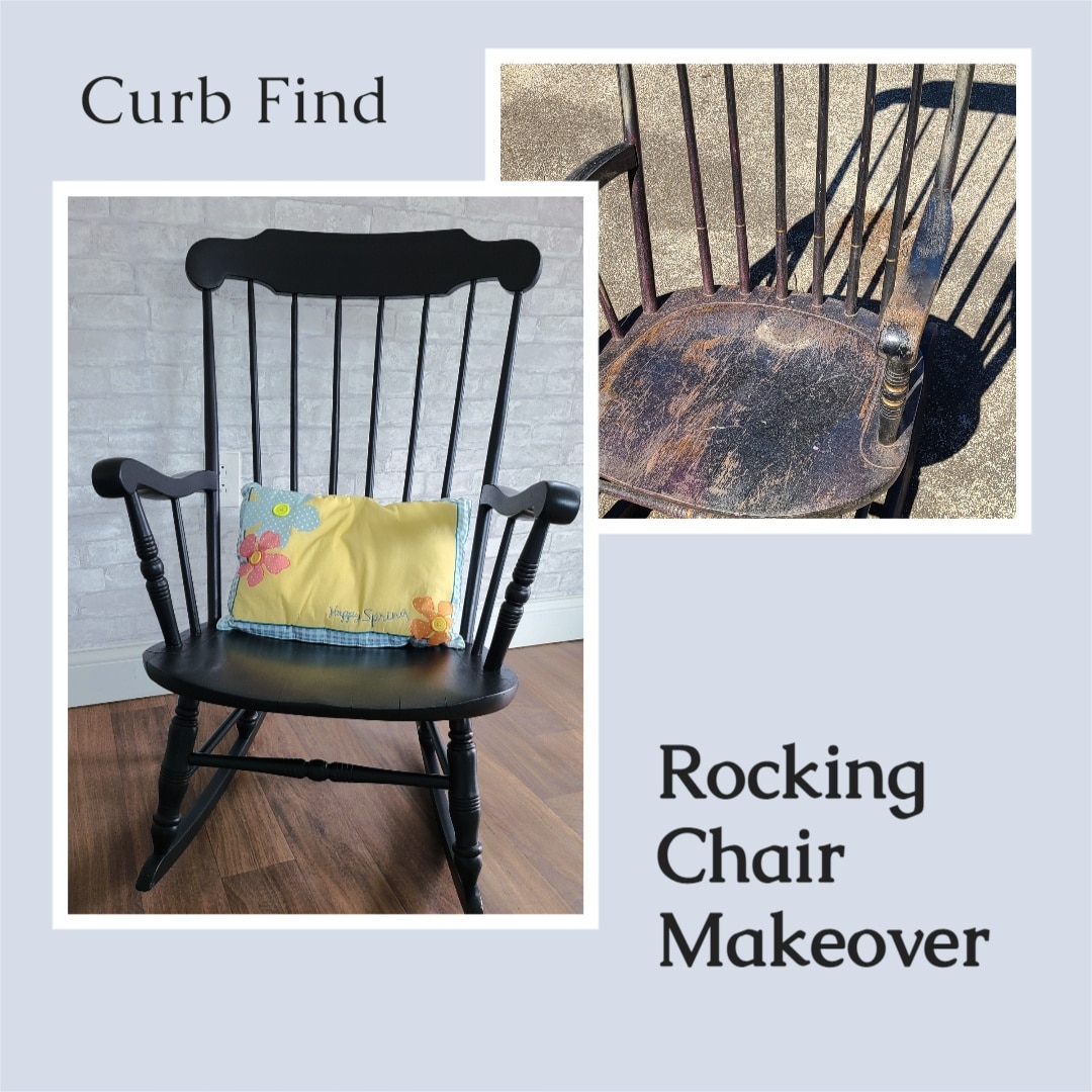 Wooden Rocking Chair Makeover | Curb Find - My Repurposed Life® Rescue ...