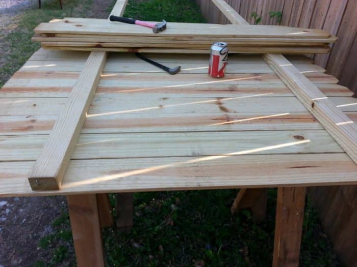 DIY potting table bench - My Repurposed Life®