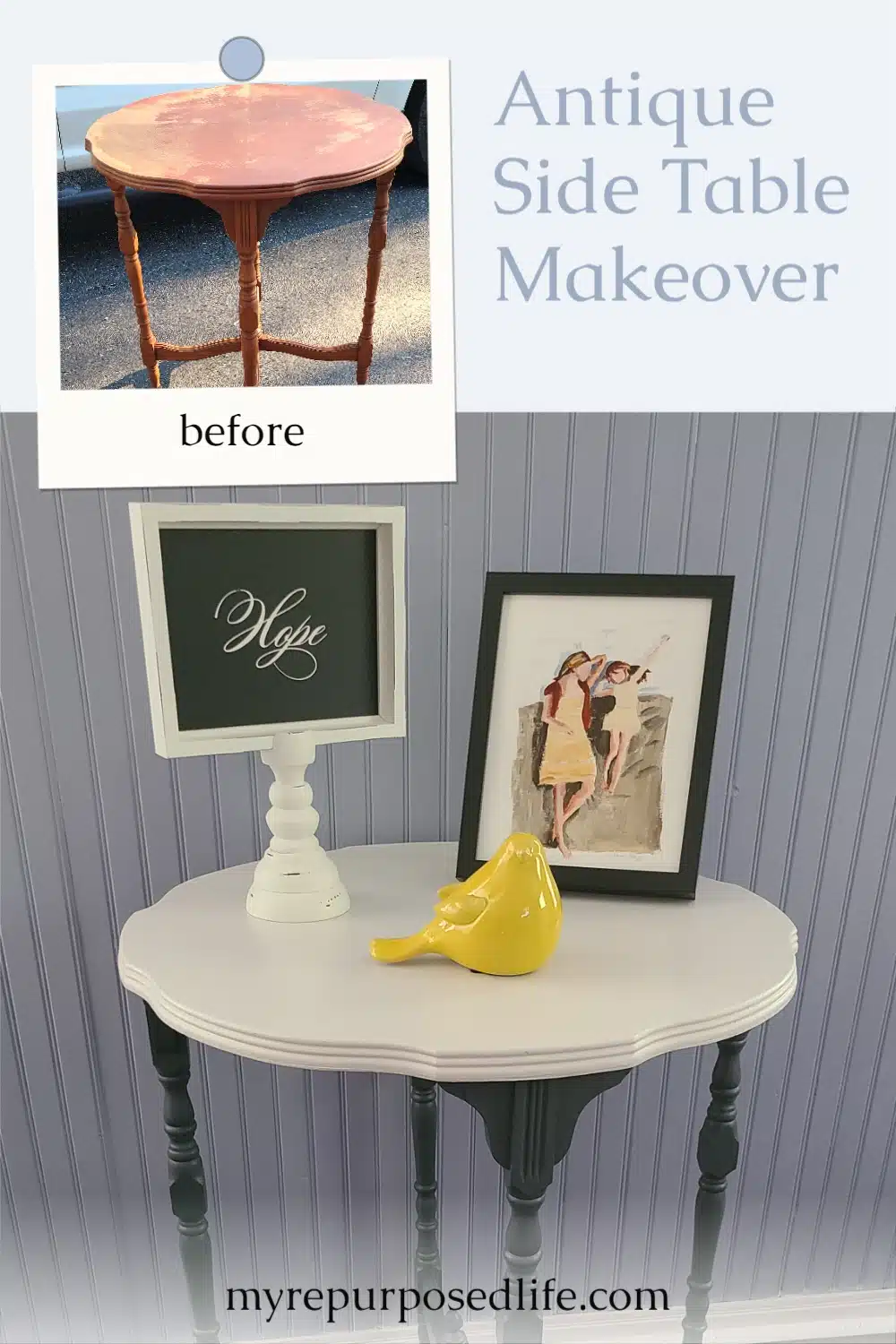 Antique Side Table Makeover - My Repurposed Life®