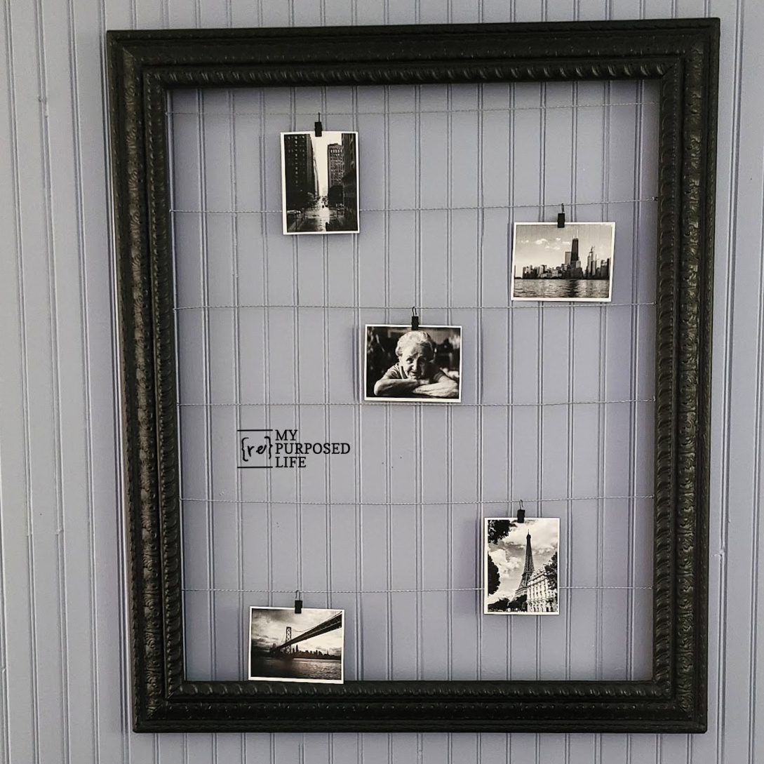 Photo Display | Repurposed Frame - My Repurposed Life® Rescue Re ...