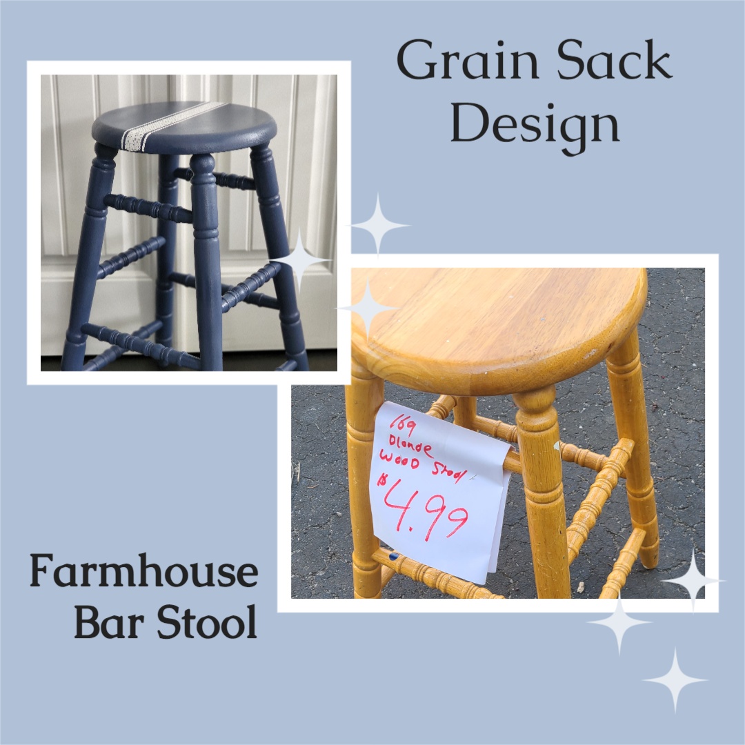 Farmhouse Bar Stool - My Repurposed Life® Rescue Re-imagine Repeat