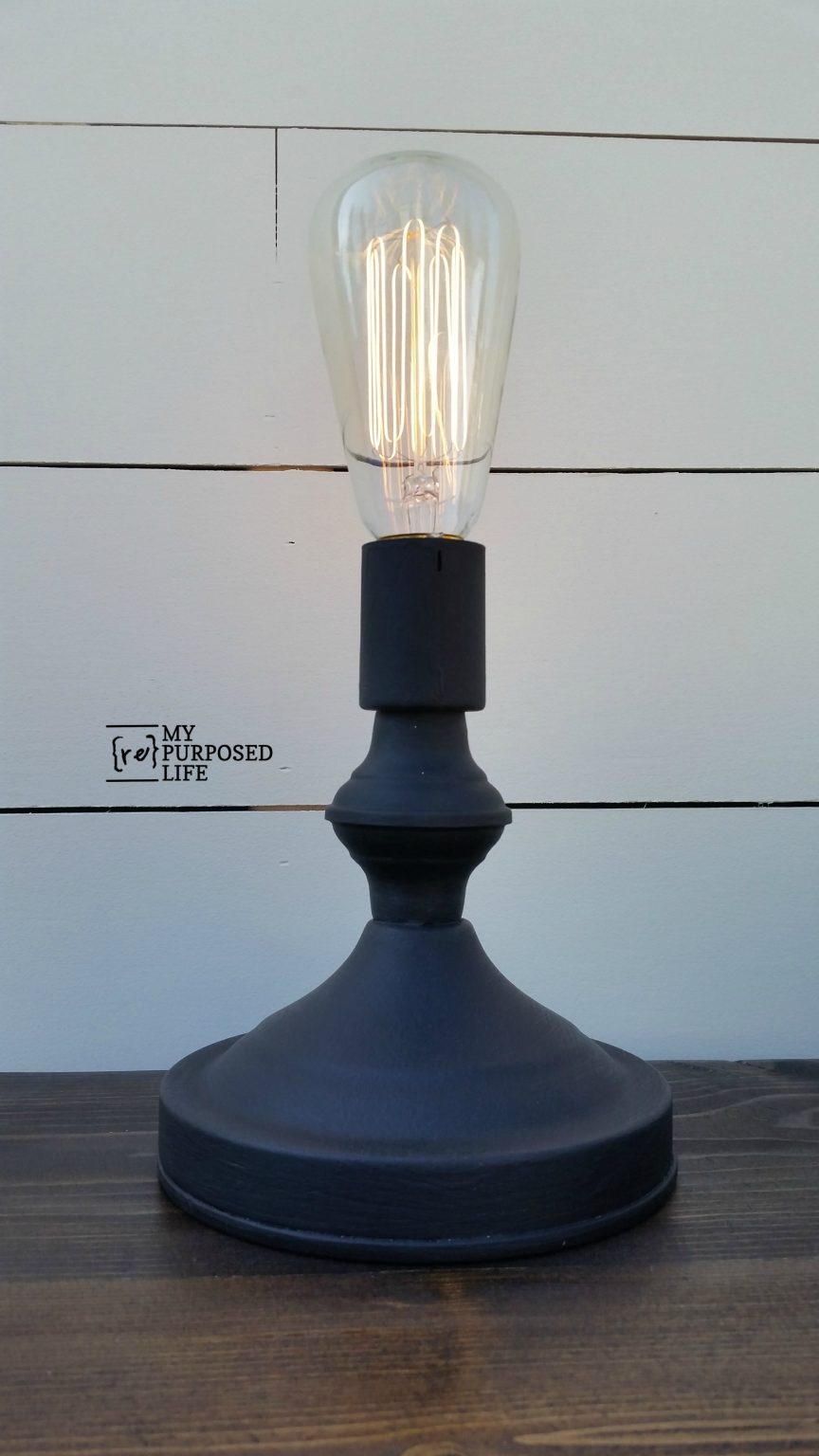 Thrift Store Touch Lamp Makeover with Edison Bulb Style - My Repurposed ...