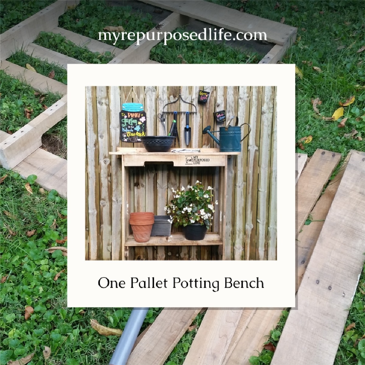 Potting Table From Pallets Garden Potting Bench And Shelves Made From