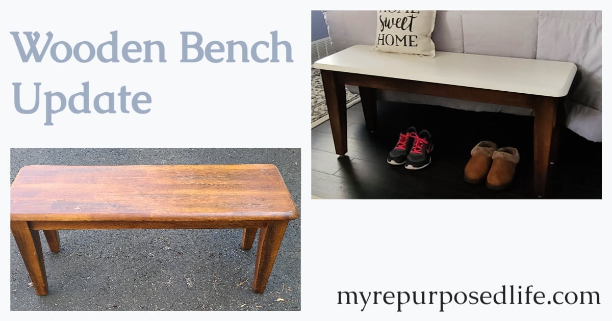 Wooden Bench Seat Makeover - My Repurposed Life®