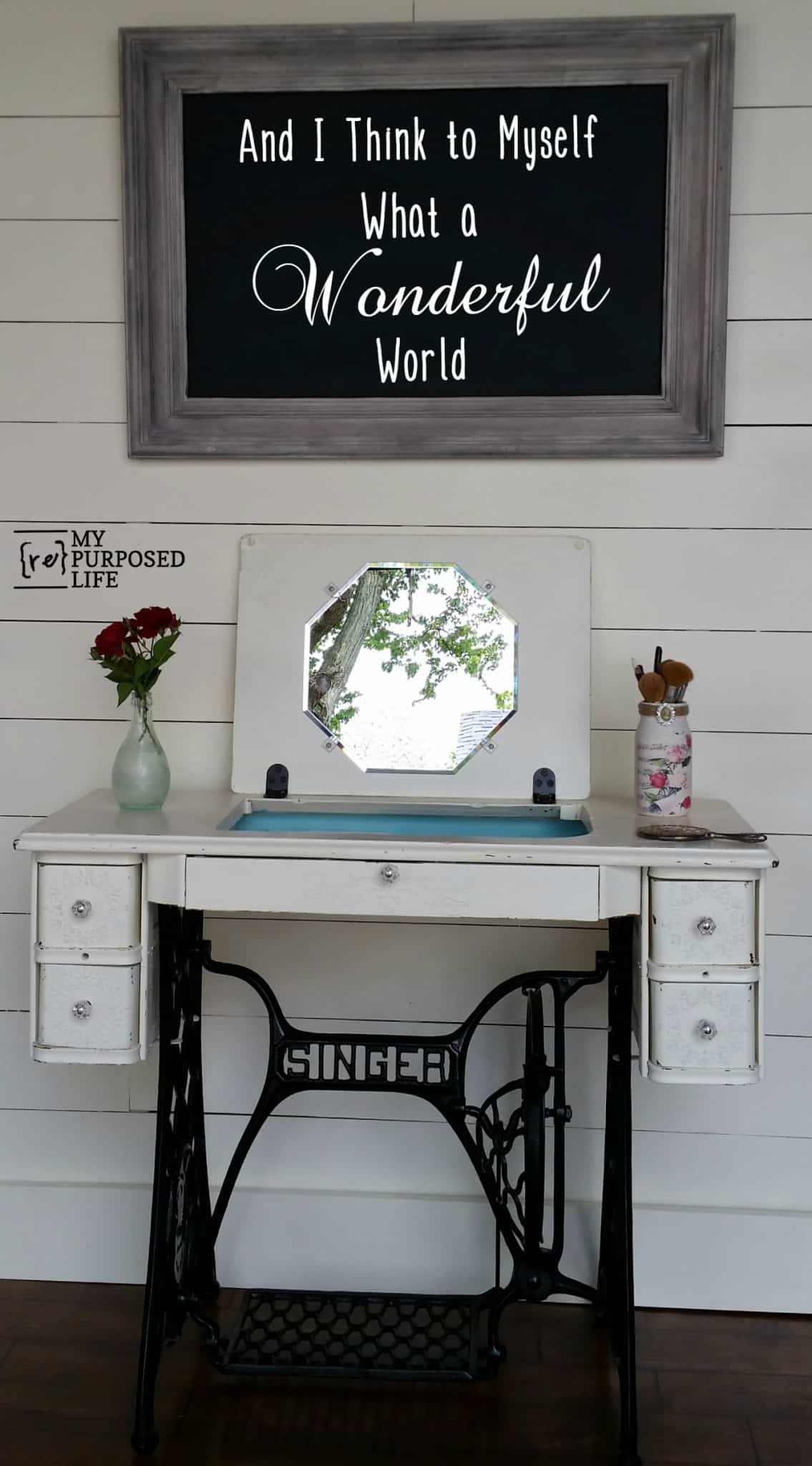 Repurposed Singer Sewing Machine Table | Easy Vintage Upcycle