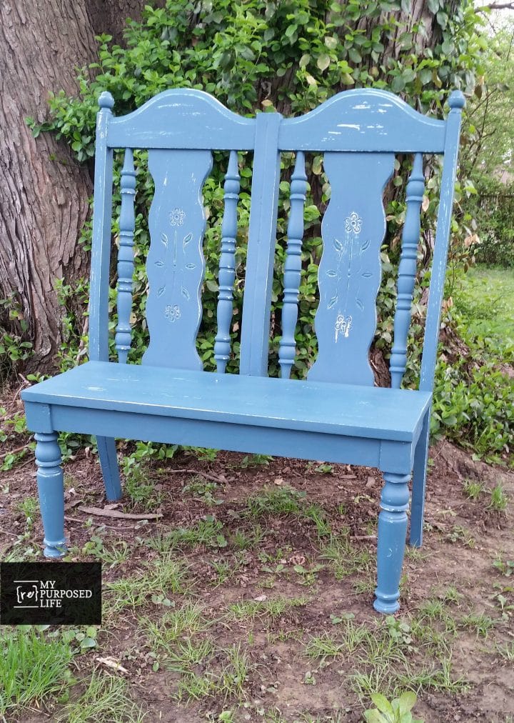 Garden Bench from Repurposed Chairs