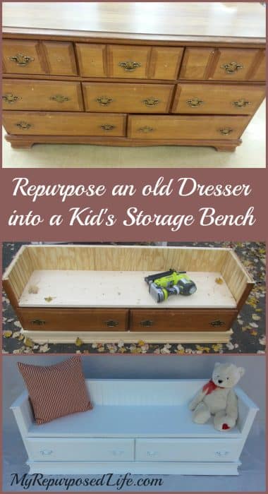 Repurposed Dresser Bench - My Repurposed Life®