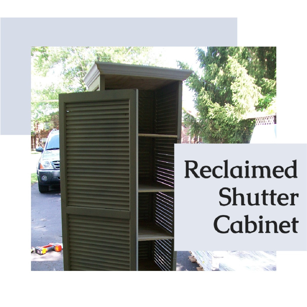 Cabinet Made from Reclaimed Shutters - My Repurposed Life®
