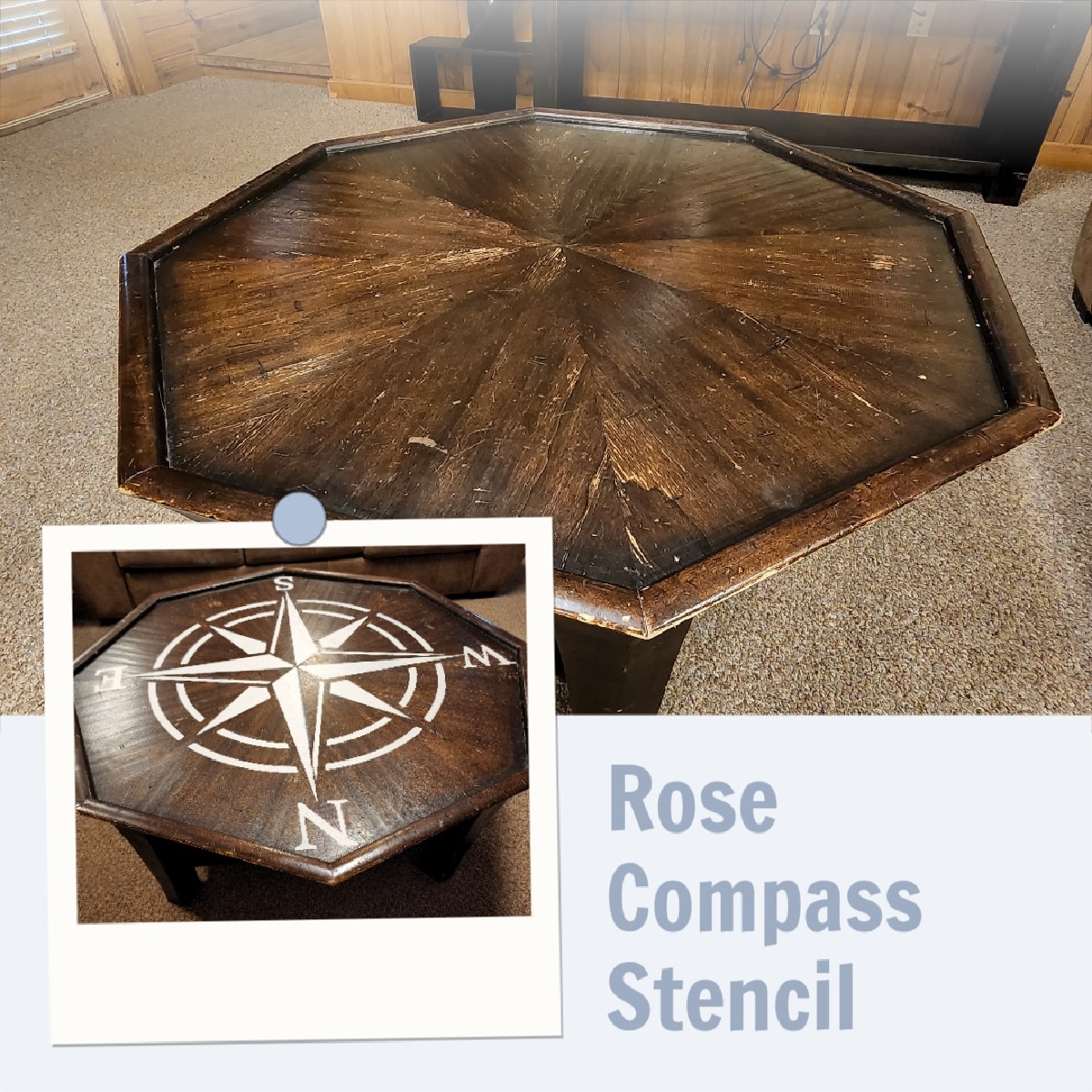 Compass Rose Stencil Table - My Repurposed Life®