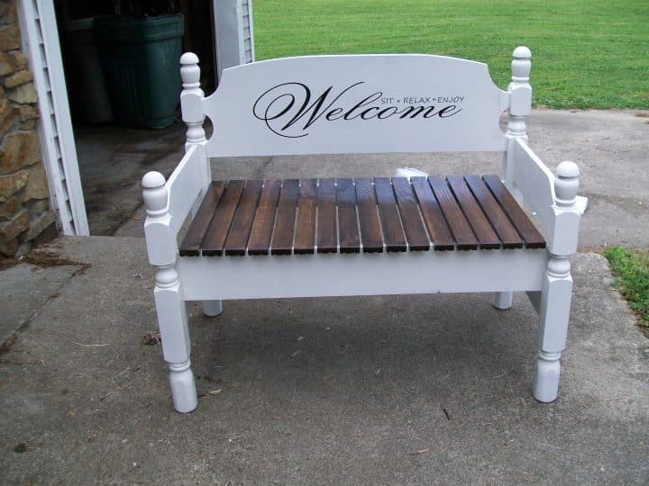Stenciled Bench - My Repurposed Life®