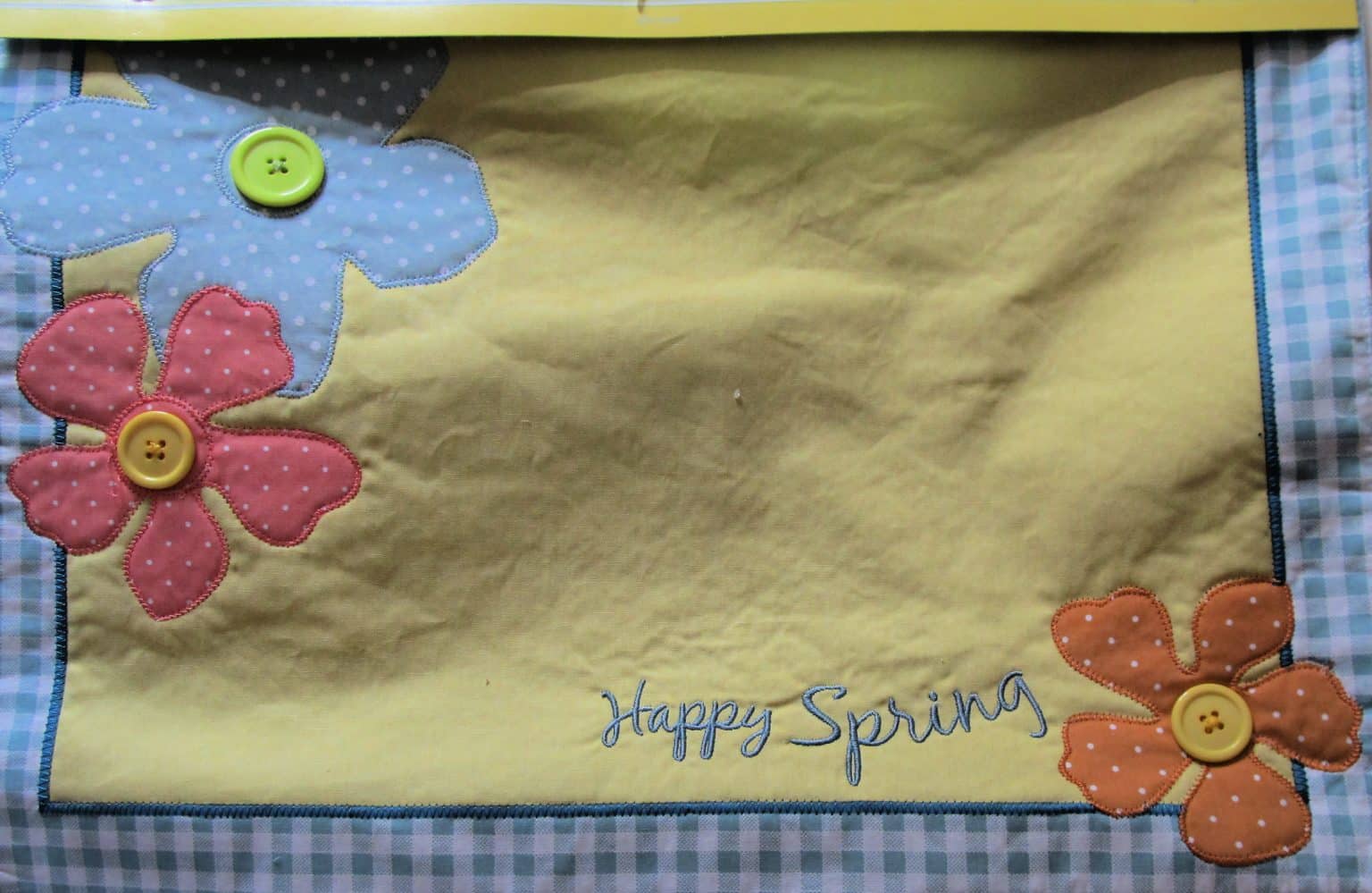 Happy Spring Placemat Pillow - My Repurposed Life®