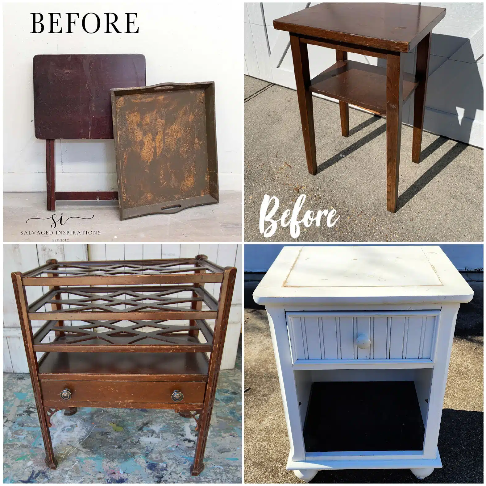 Checkerboard Game Table | Upcycled Nightstand - My Repurposed Life®