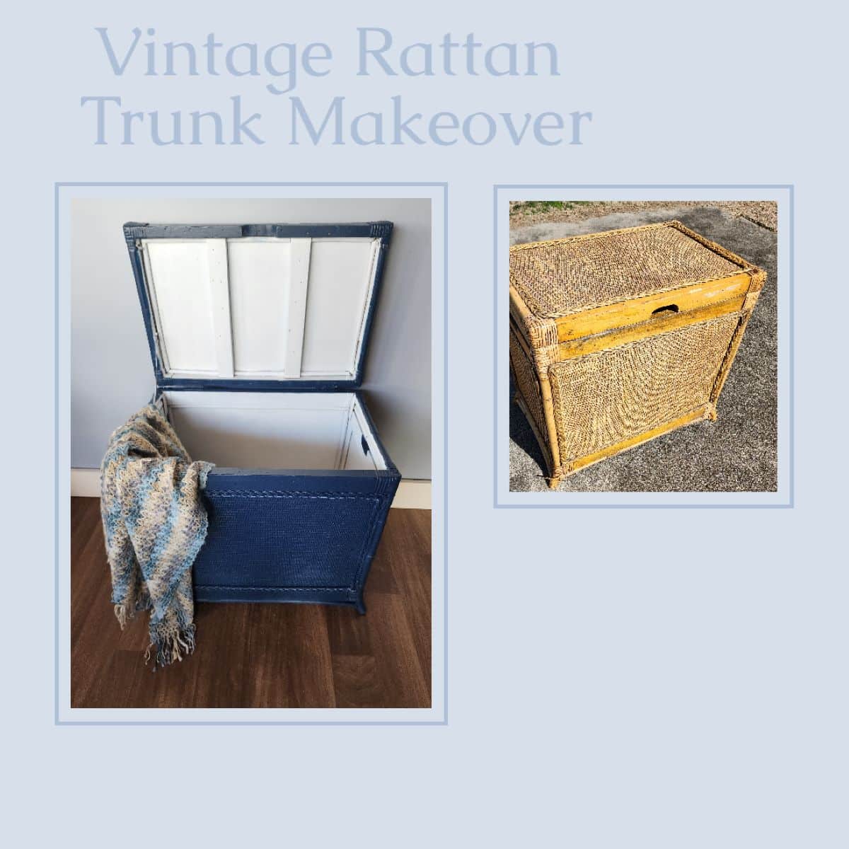 Vintage Rattan Trunk Makeover - My Repurposed Life®